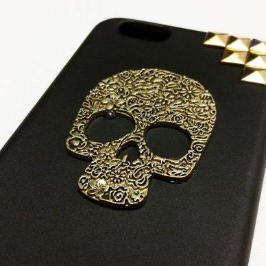 Iphone 6 Flip Touch Screen Cases Embellished With Skull Alloy And Gold ...