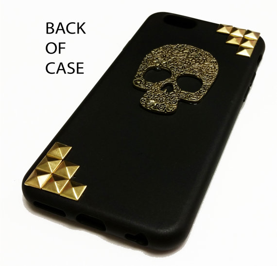 Iphone 6 Flip Touch Screen Cases Embellished With Skull Alloy And Gold ...